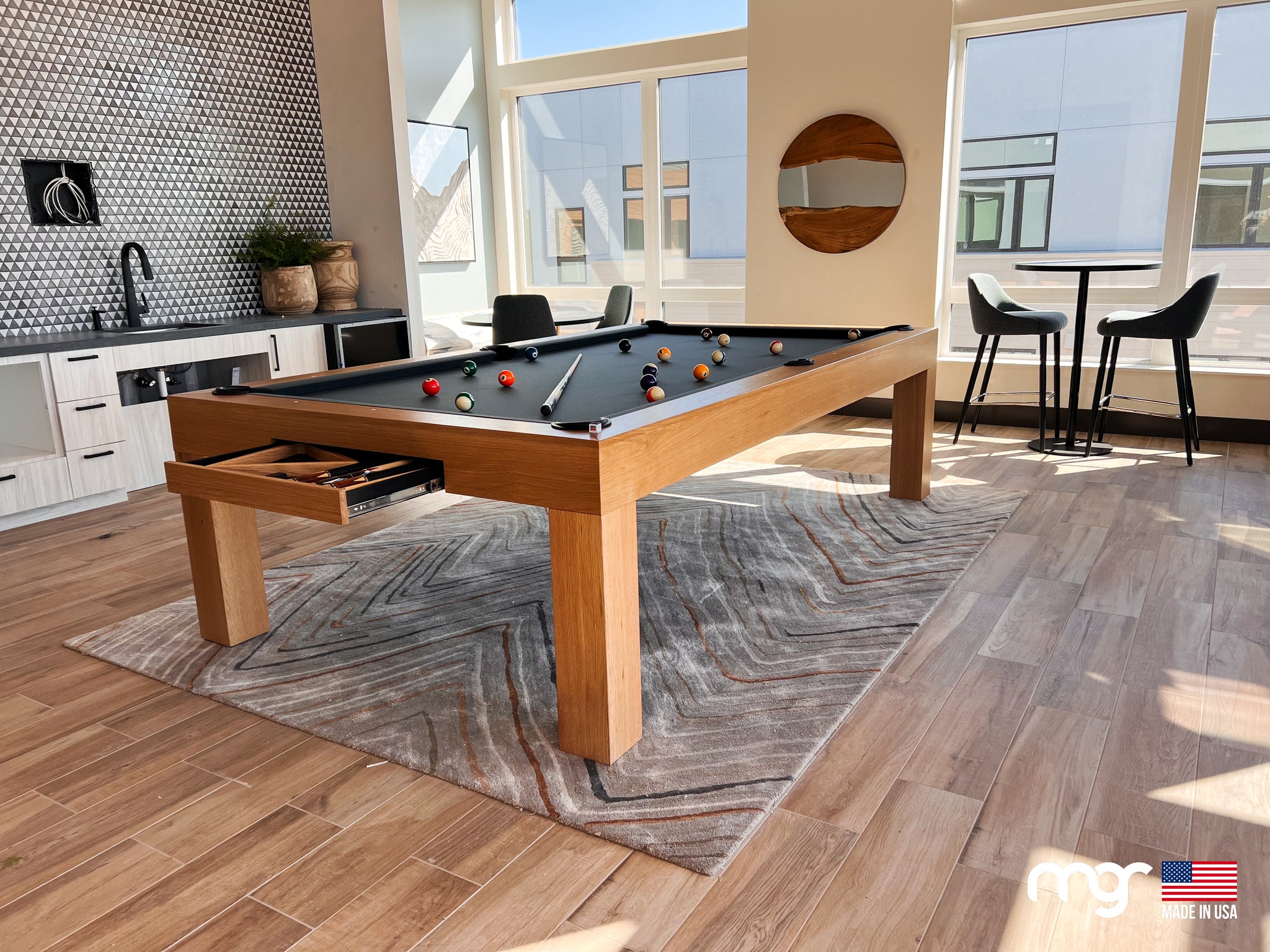 The Modern Pool Table (Rift Oak Natural Finish) – Modern GameRoom