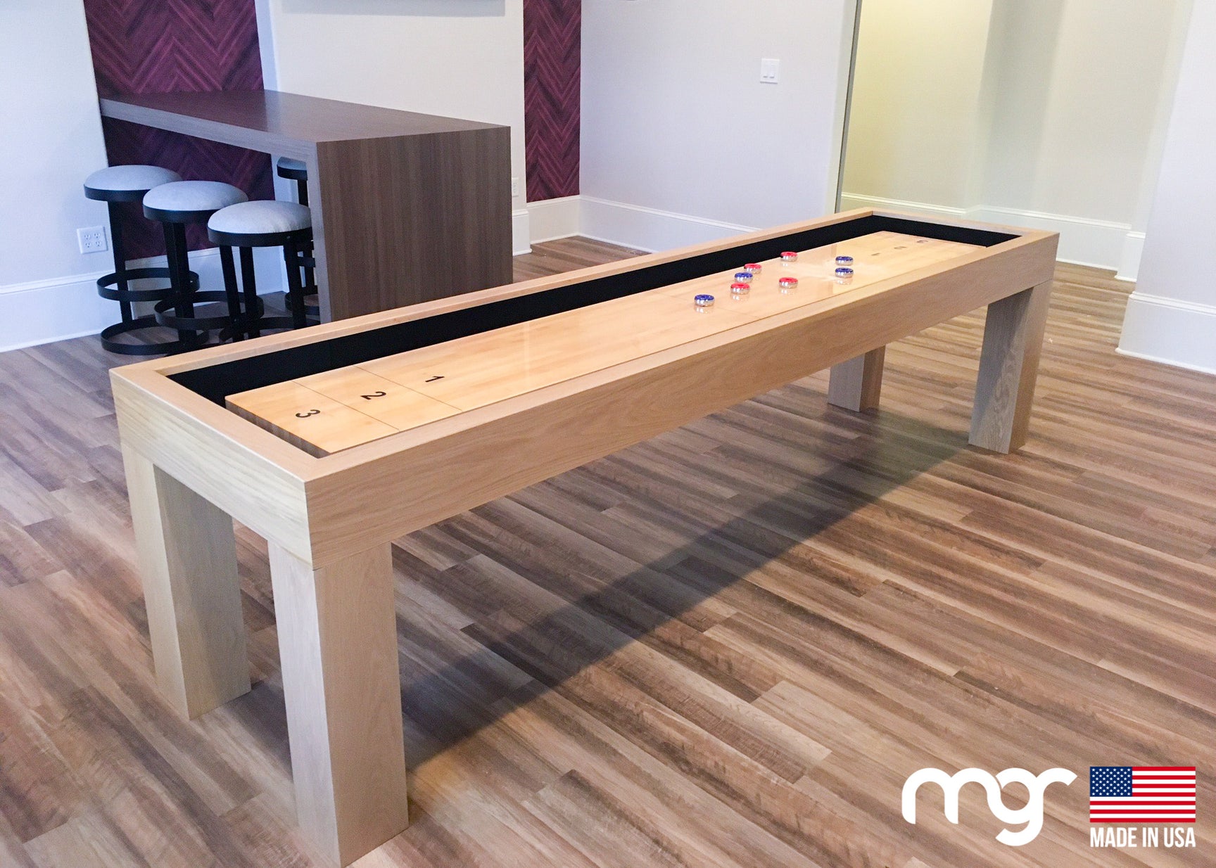 The Modern Shuffleboard (Oak Wood Natural Finish) – Modern GameRoom